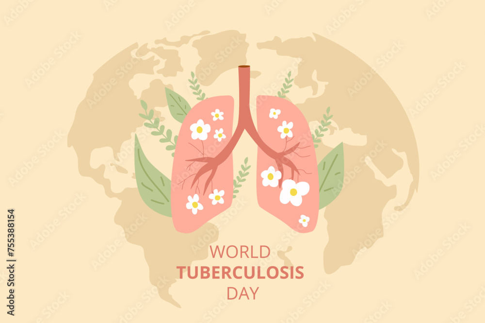 World tuberculosis day banner template. Awareness about disease. Vector ...