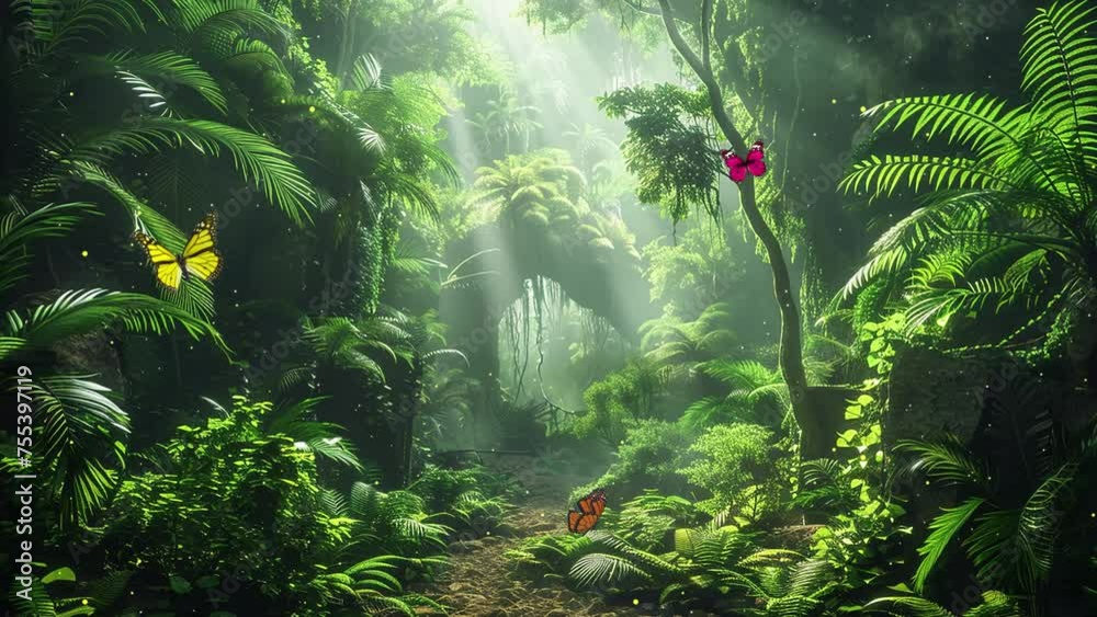 deep tropical jungles. nature background. seamless looping overlay 4k ...