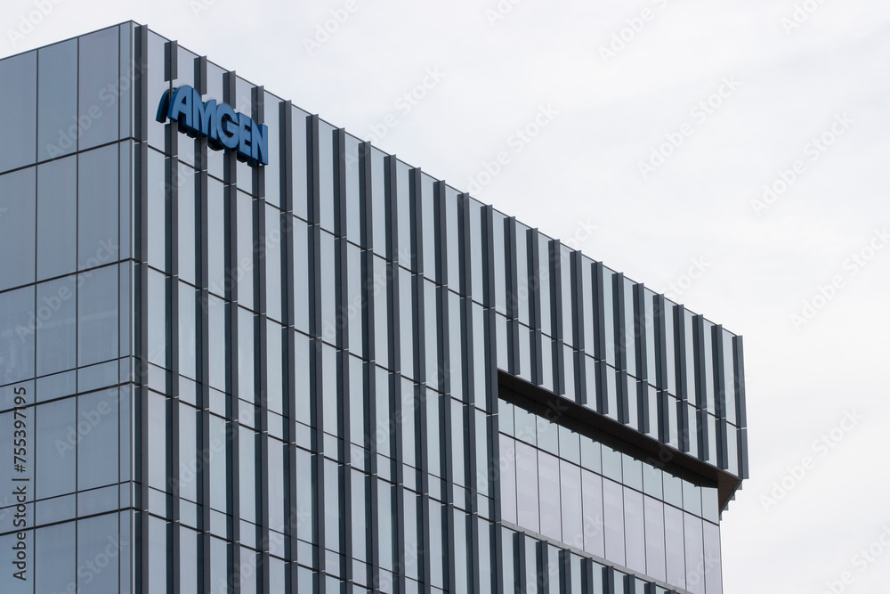 South San Francisco, CA, USA - Feb 23, 2024: Exterior view of Amgen's ...