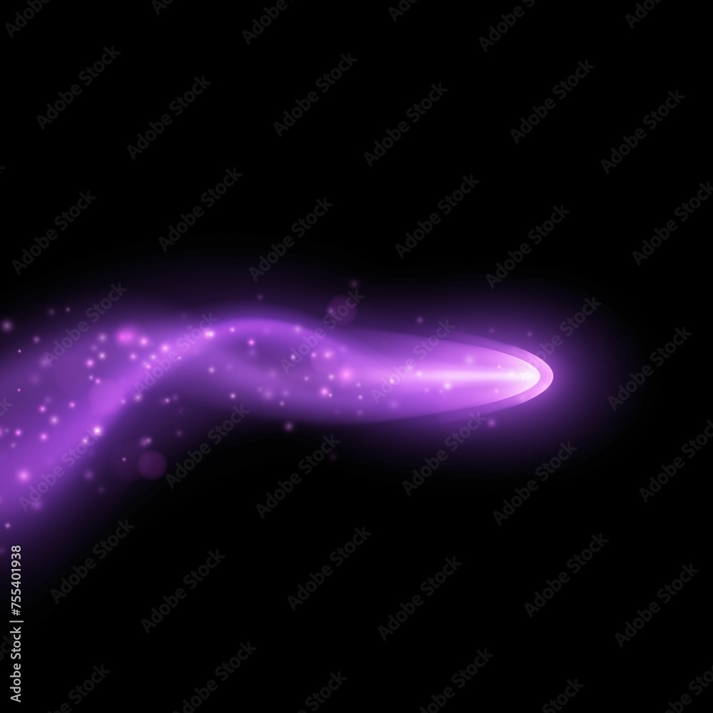 Spiral magic vortex light effect with glow vector. Neon energy swirl ...