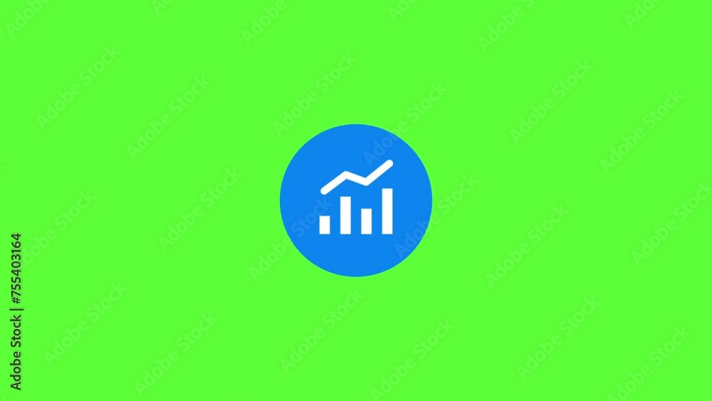 4K motion graphics animation of graphic analysis icon on chroma key ...