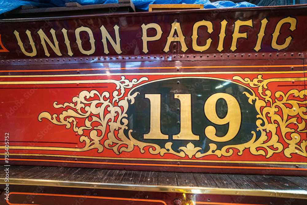 Replicas of the Central Pacific Jupiter and Union Pacific No. 119 ...
