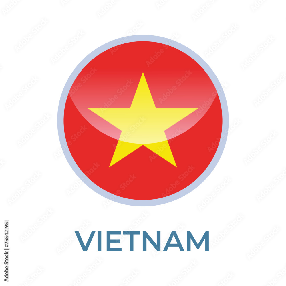 Vietnam Flag Icons Stock Vector | Adobe Stock