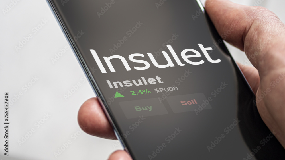 March 02nd 2024 Acton, Massachusetts. The logo of Insulet on the screen ...