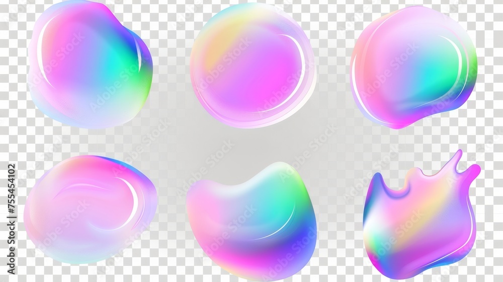 An abstract blurred circle shape with fluid color gradients. Set of ...