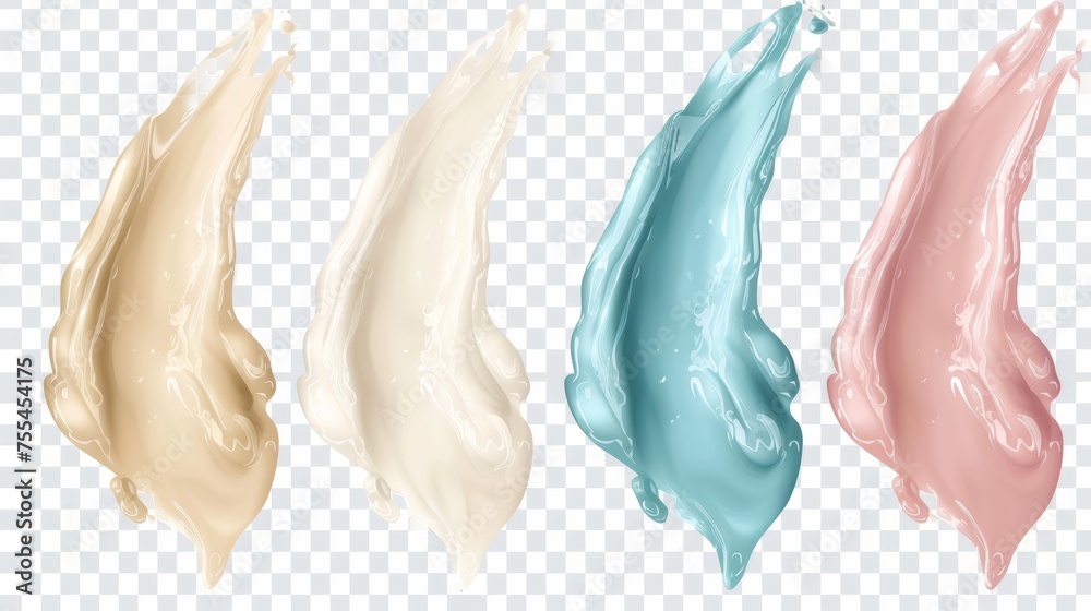 Scrub cream swatches isolated on transparent background. Modern ...