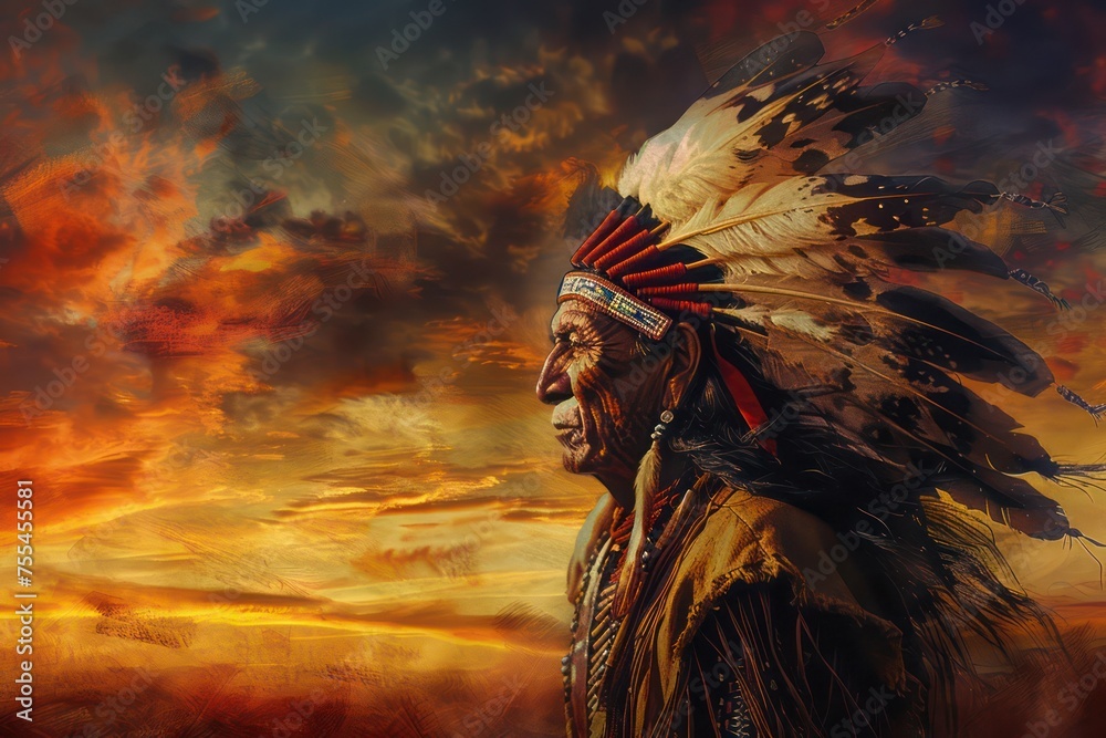 indian chief wallpaper wallpapers for pc Stock Illustration | Adobe Stock