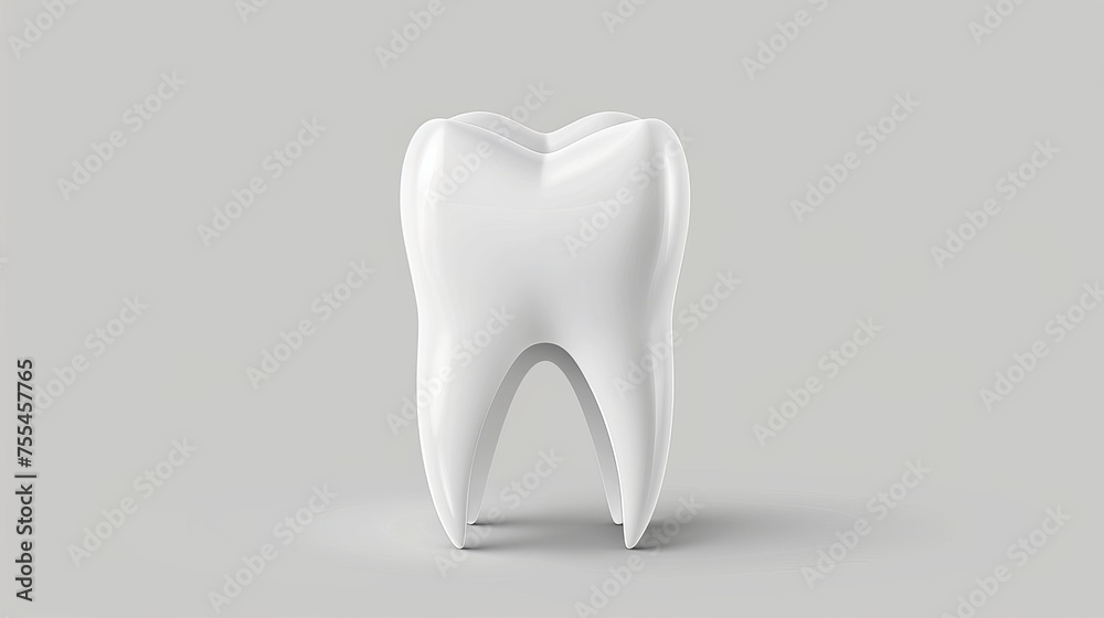 This white tooth mockup is isolated on a simple white background ...