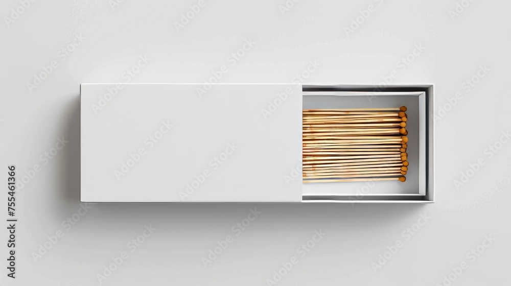 Mockup of a white slide box in the shape of a drawer for a gift or ...