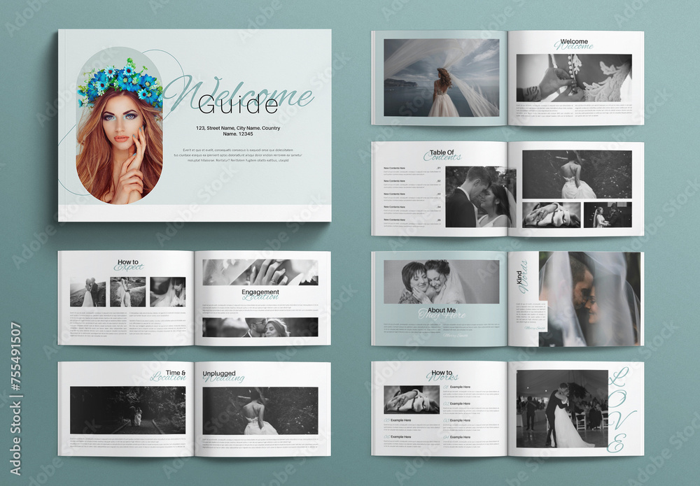 Welcome Guide Template Magazine Layout Landscape Stock Template | Adobe ...