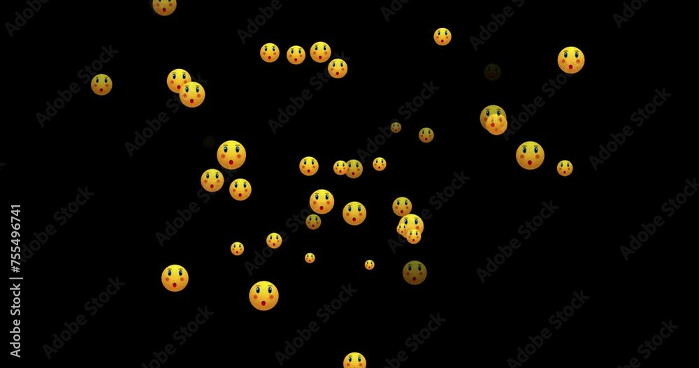 4K live reactions of hearts and emojis icons in an alpha channel ...