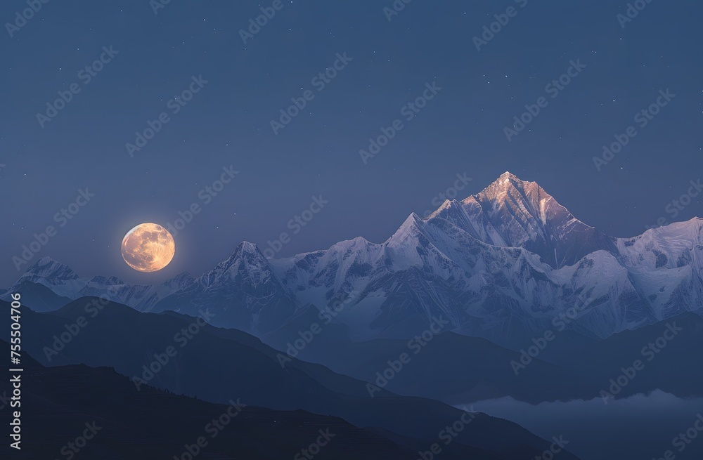 Full Moon Illuminates the Himalayas Captured in Stunning Detail with ...