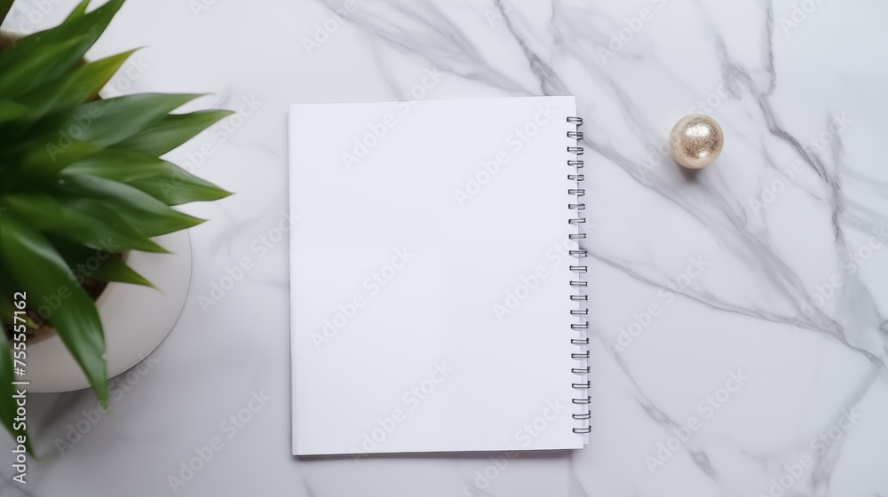 Bloc note blanc sur fond blanc. Mock-up. Papier, cahier, business ...