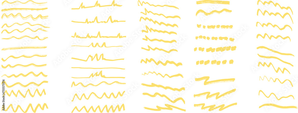 Handwritten doodle elements. Pen underline line stroke, marker scribble ...