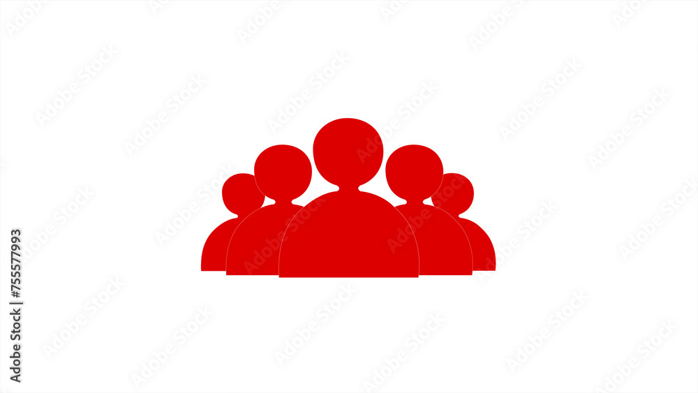 Red color people icon. User icon and people icon, team icon, group icon ...