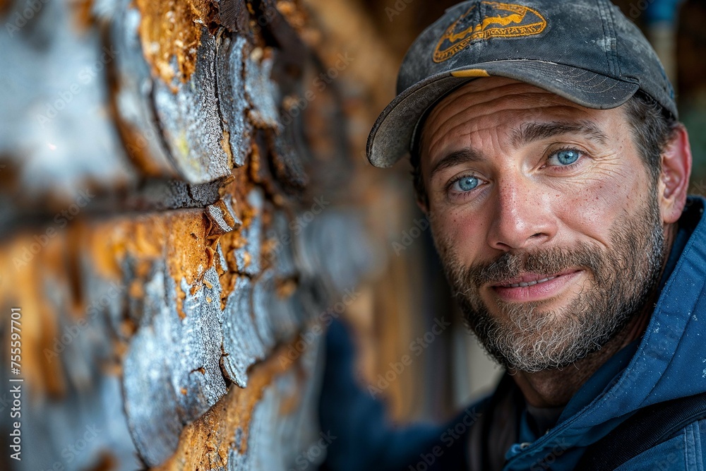 uniformed master doing exterior sheathing, master Stock Photo | Adobe Stock