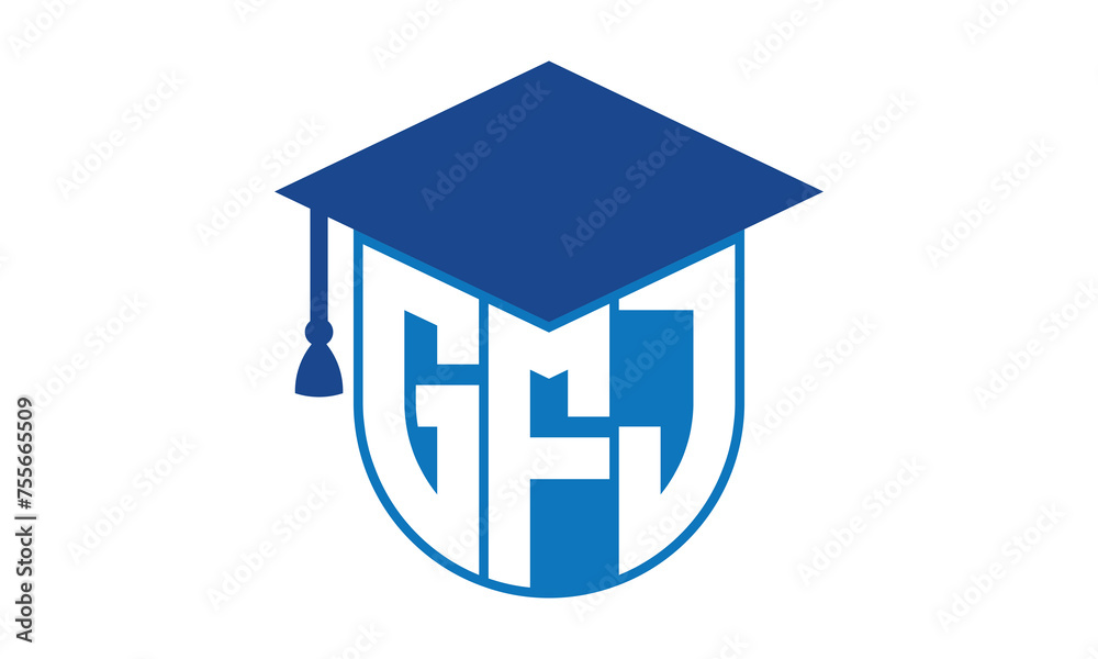 GFJ initial letter academic logo design vector template. school college ...