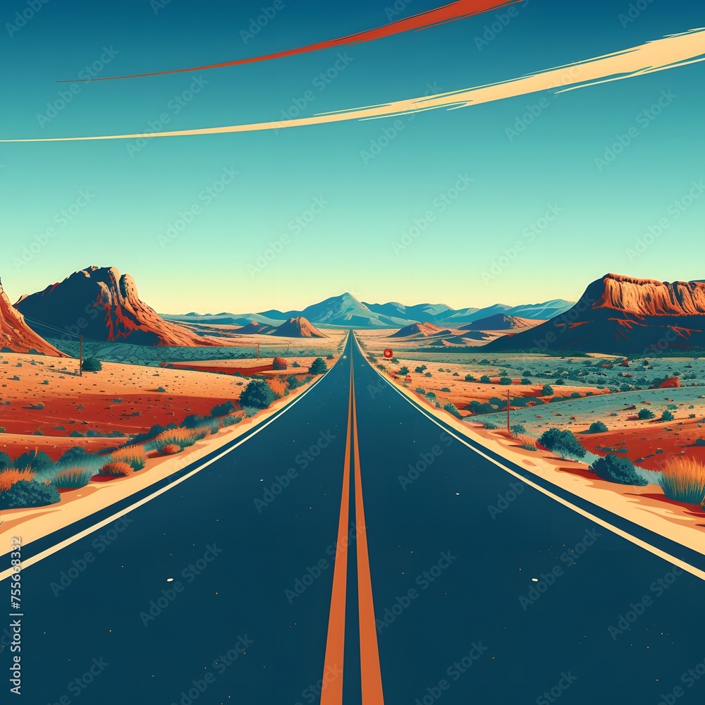 Road Trip Background: Open highways stretching into the distance, with ...