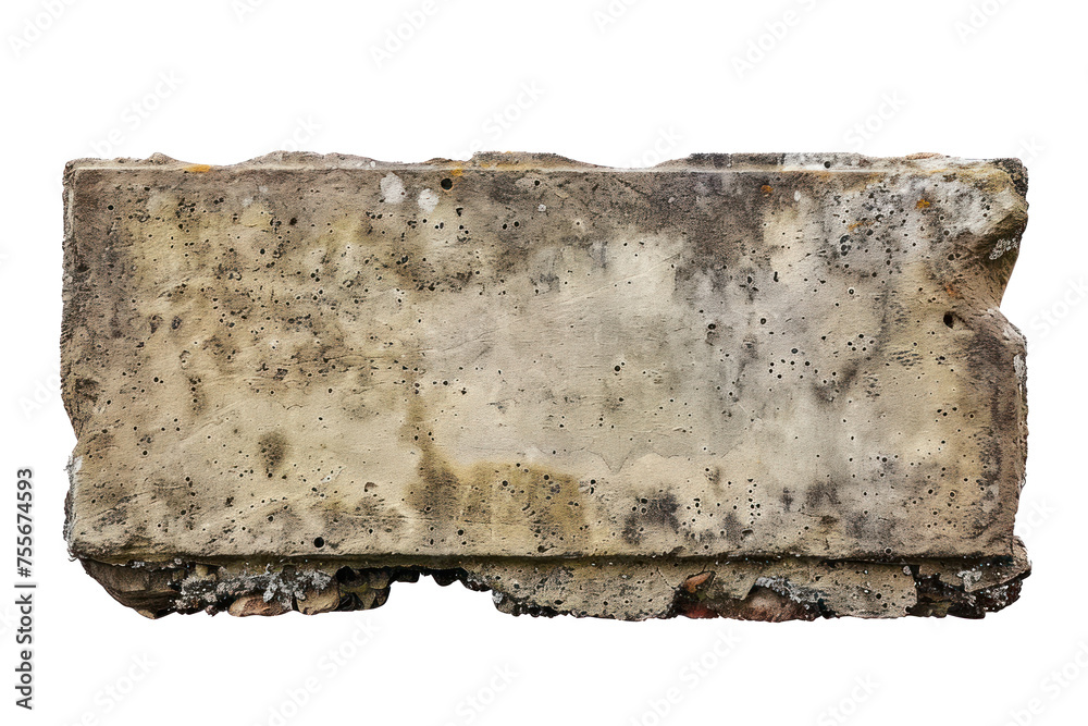 old stone sign plate isolated on transparent background, cut out Stock ...