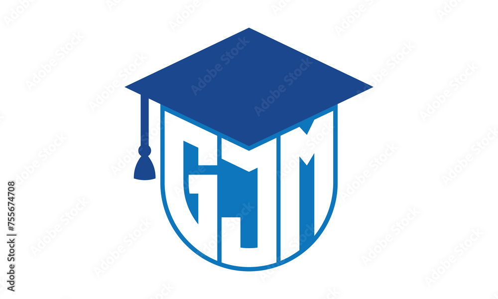 GJM initial letter academic logo design vector template. school college ...