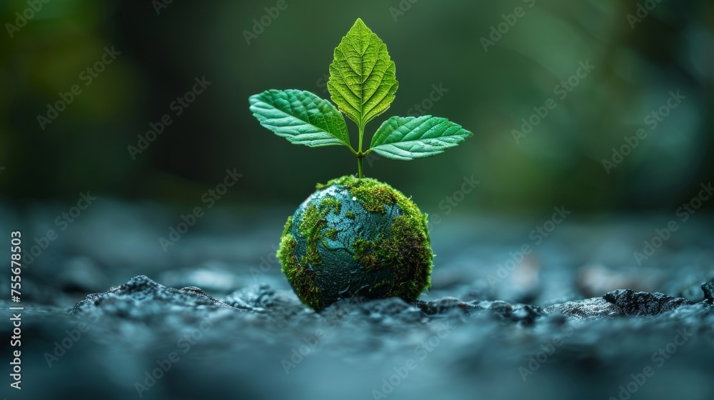 The ESG concept. Carbon Emissions, Clean Energy. Globes Balancing ...