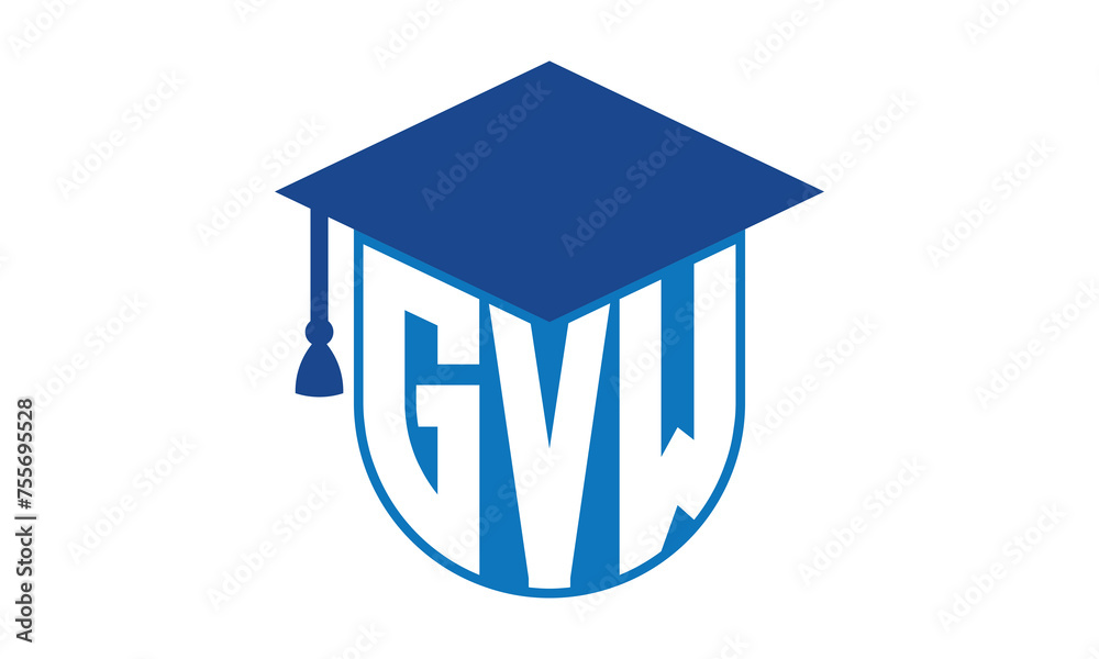 GVW initial letter academic logo design vector template. school college ...