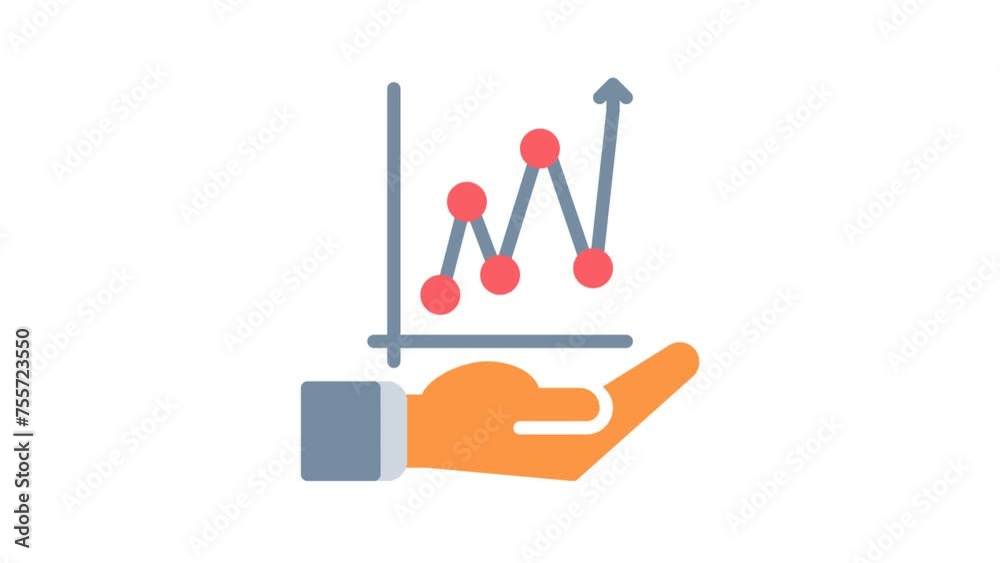 Vidéo Stock Infographic growth icon animation. Increase sales in ...