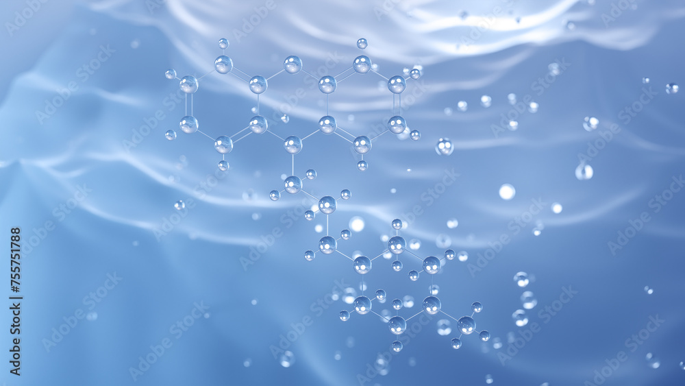 perazine molecular structure, 3d model molecule, typical antipsychotic ...