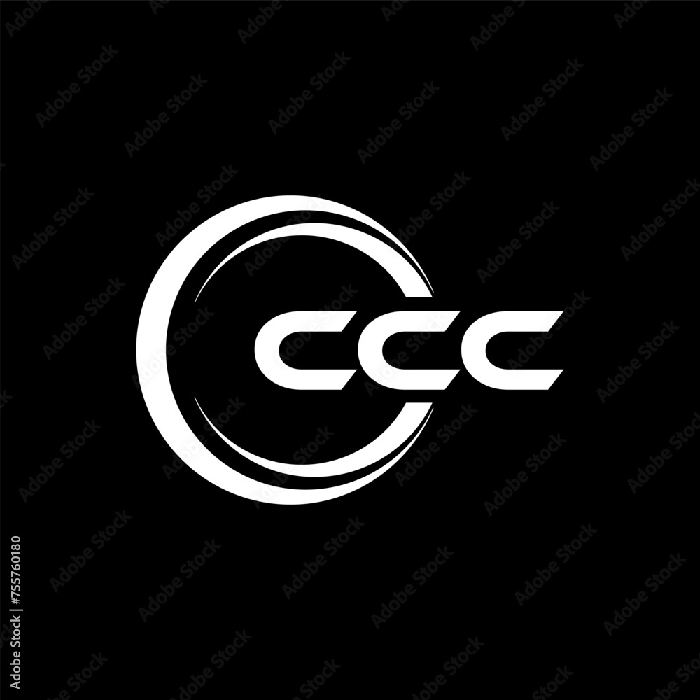 CCC letter logo design in illustration. Vector logo, calligraphy ...