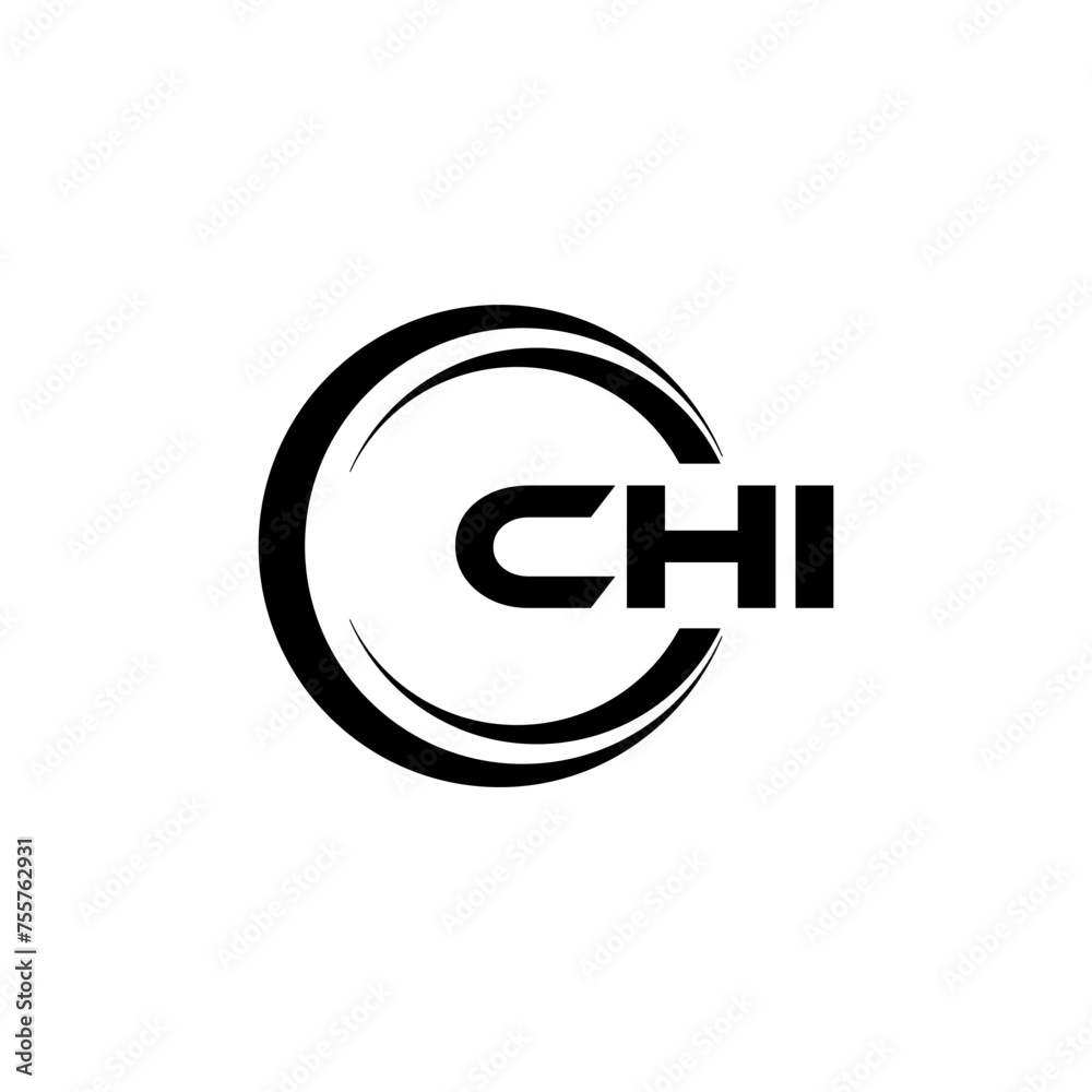 CHI letter logo design in illustration. Vector logo, calligraphy ...