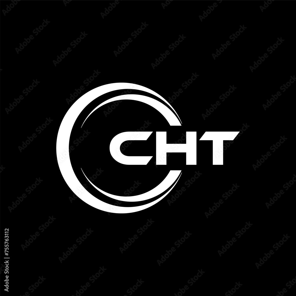 CHT letter logo design in illustration. Vector logo, calligraphy ...
