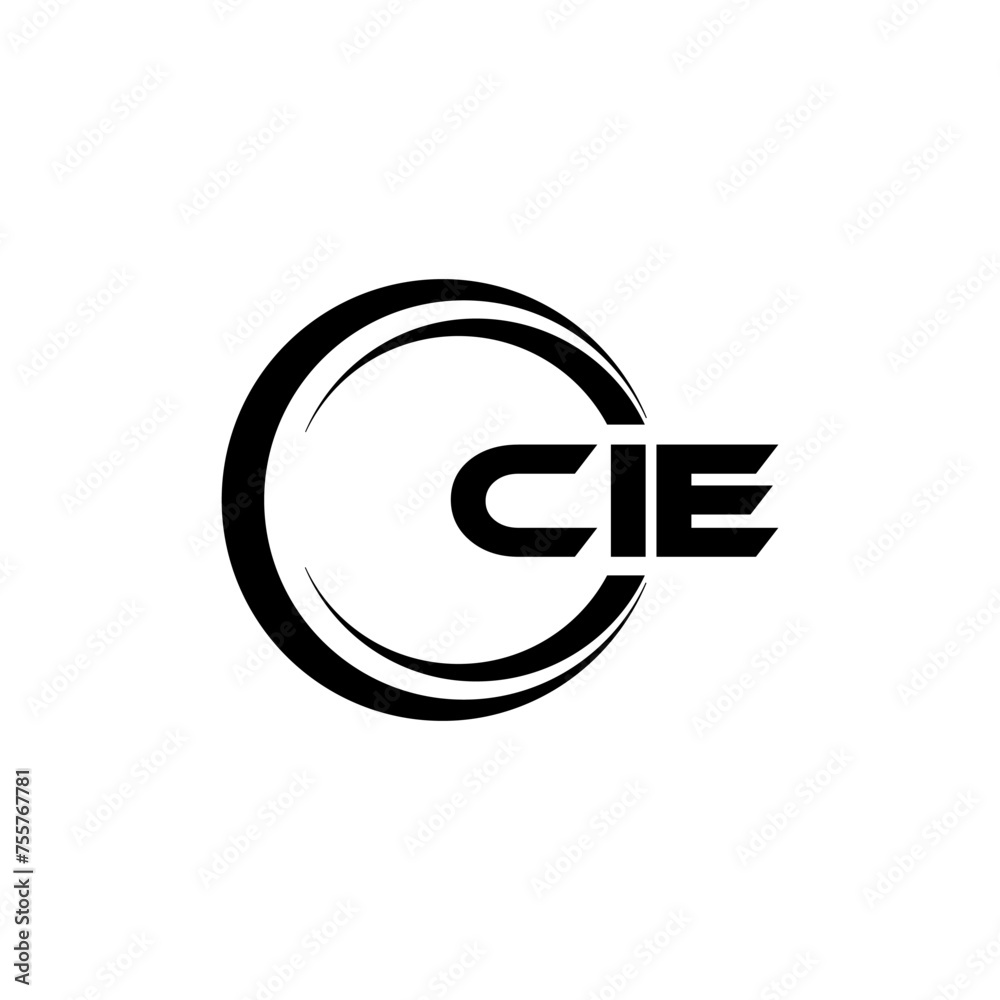 CIE letter logo design with white background in illustrator, cube logo ...