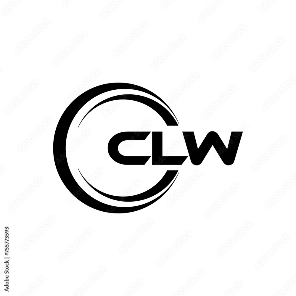 CLW letter logo design with white background in illustrator, cube logo ...