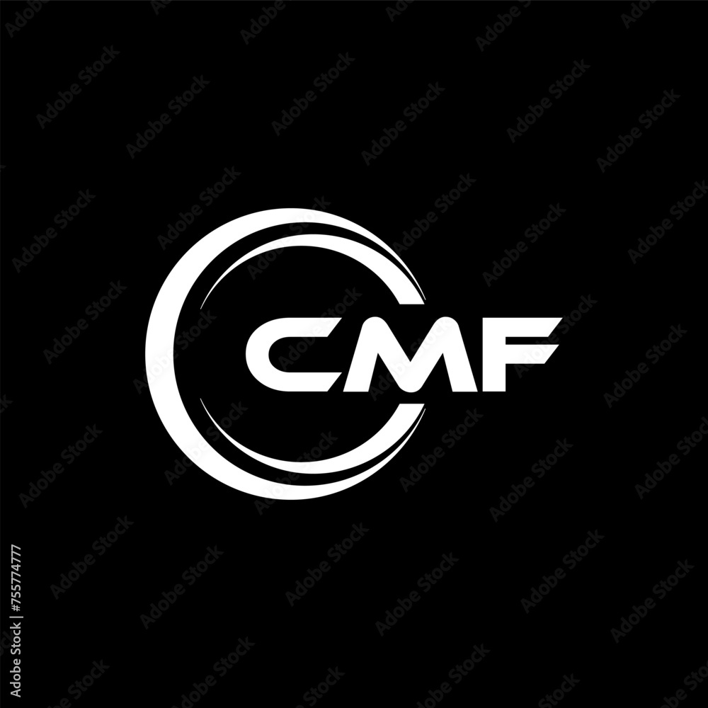 CMF letter logo design in illustration. Vector logo, calligraphy ...