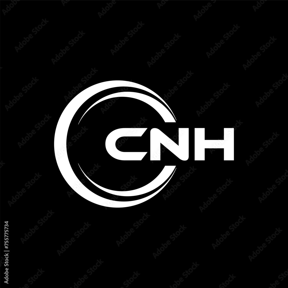CNH letter logo design in illustration. Vector logo, calligraphy ...