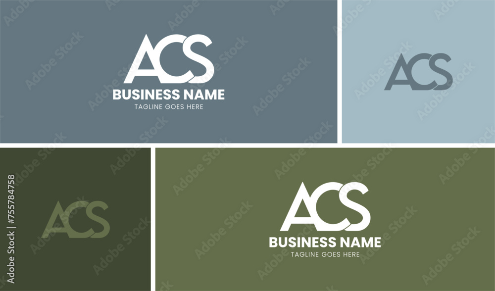 Vintage Letter ACS Logo Design, ACS Line art Monogram Logo Design ...