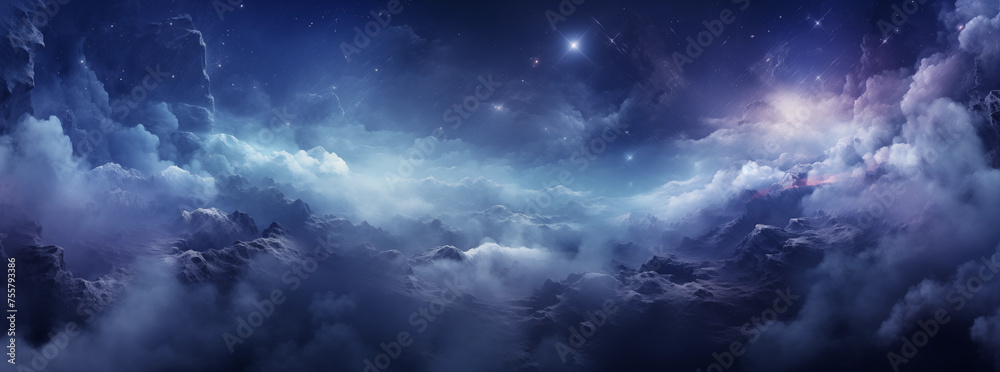 Celestial Symphony, Captivating View of Cloudy Space Sky with ...