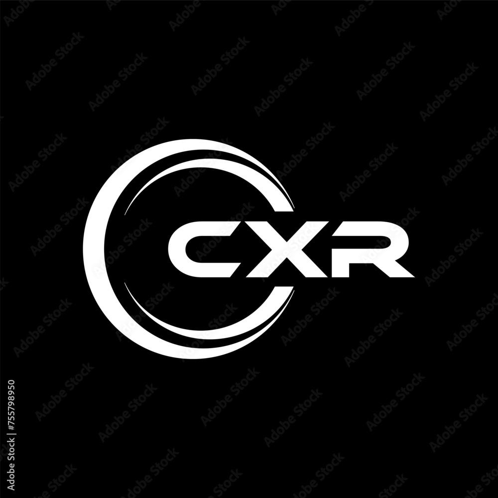 CXR letter logo design with black background in illustrator, cube logo ...