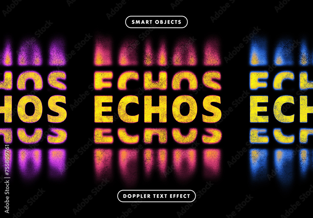 Doppler Copy Text Effect Mockup Stock Template | Adobe Stock