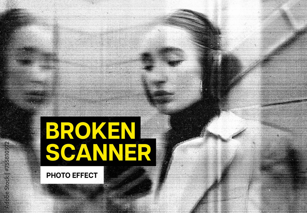 Retro Copy Photo Effect Mockup Stock Template | Adobe Stock