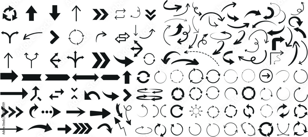 Black arrow icons set, arrows vector symbols for web design, mobile ...