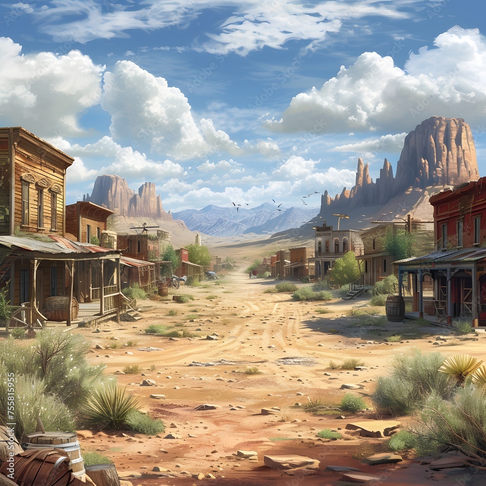 Wild West Background: Dusty saloons, rolling tumbleweeds, and rugged ...