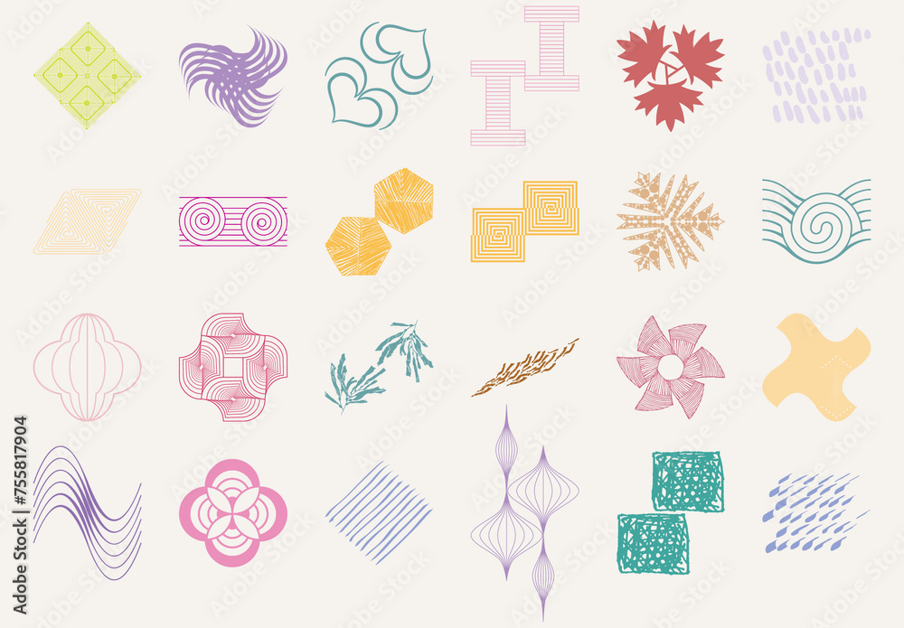 Set of Abstract Geometric Shapes Stock Template | Adobe Stock