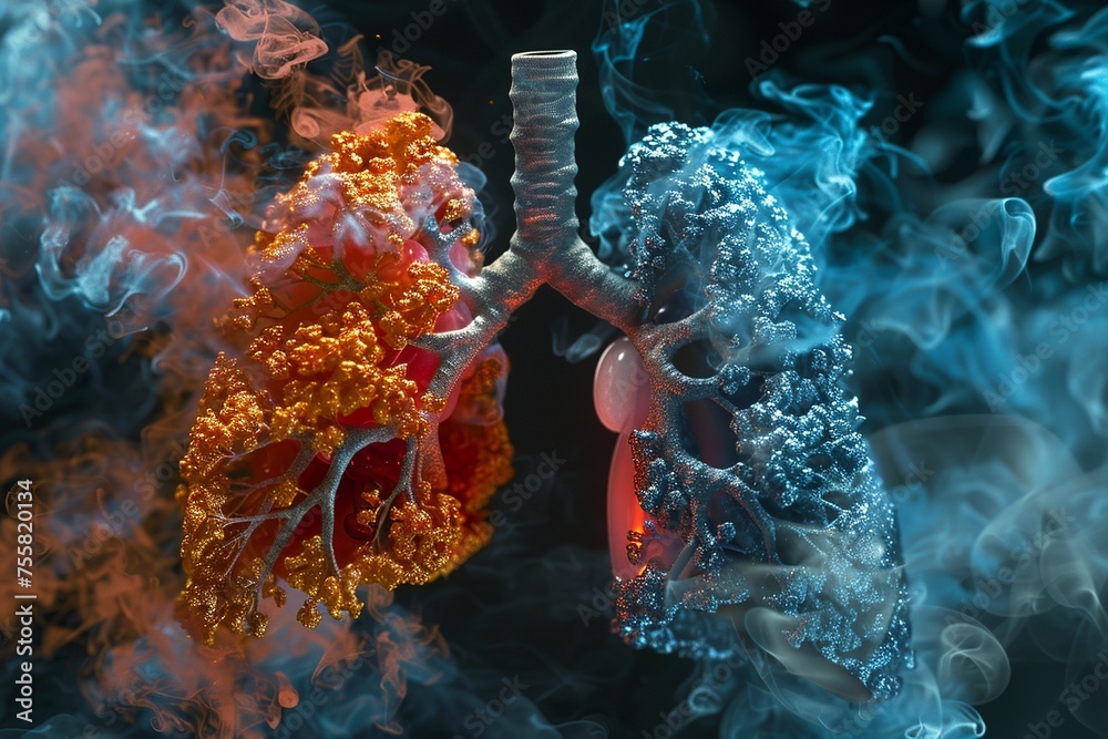This interactive diagram vividly simulates the breathing mechanics ...