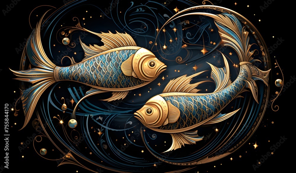 zodiac signs, Pisces, astrology, runes, metal medallion, medallion ...