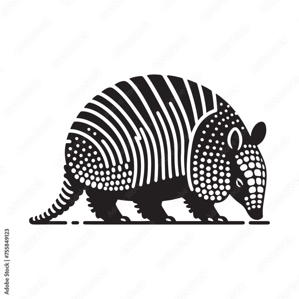 "Shielded Shadows Vector art: Armadillo Vector Silhouette, Perfect for ...