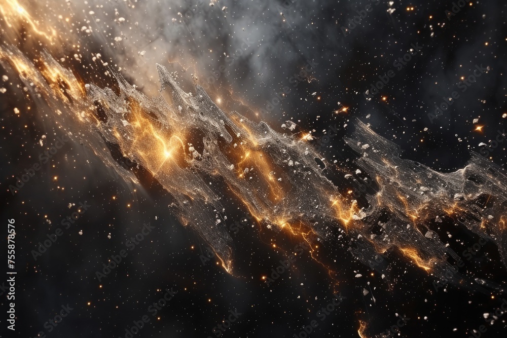 Interstellar space made out of fragments of a star atlas Stock Photo ...