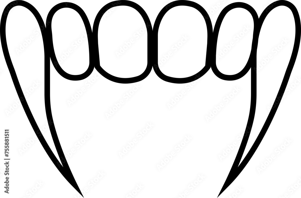 Vampire teeth icon. Fangs sign. Vampire fangs teeth symbol. flat style ...