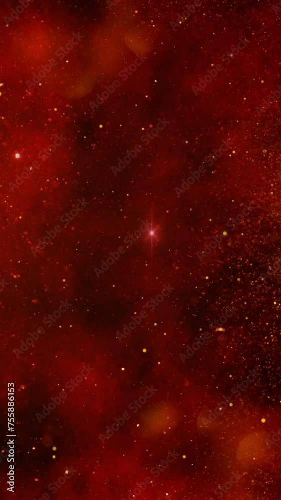 Vertical Sparkling Red Particle 4K Loop features a red atmosphere full ...