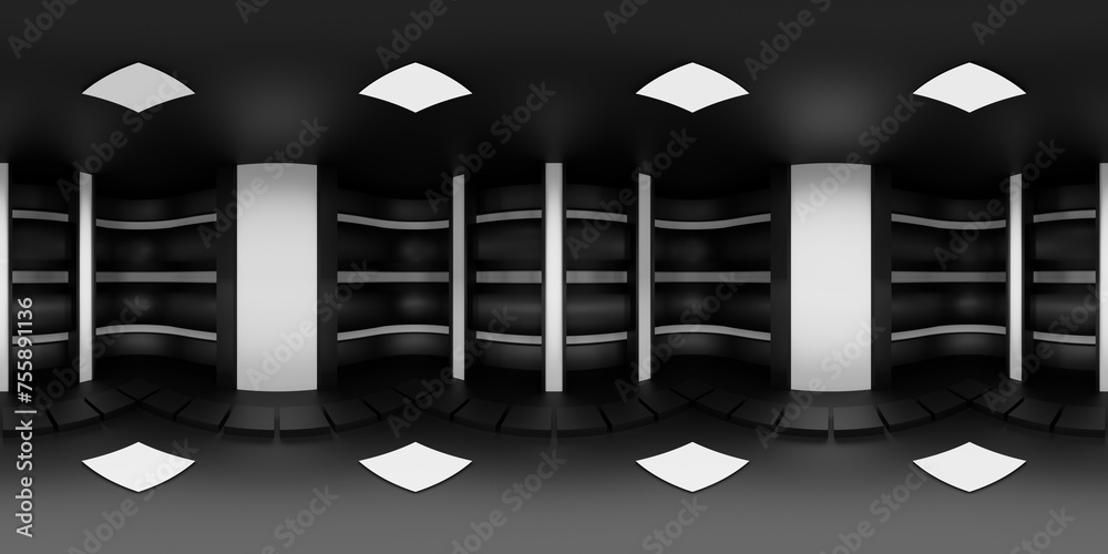 3d render equirectangular 360 view panoramic studio lights environment ...